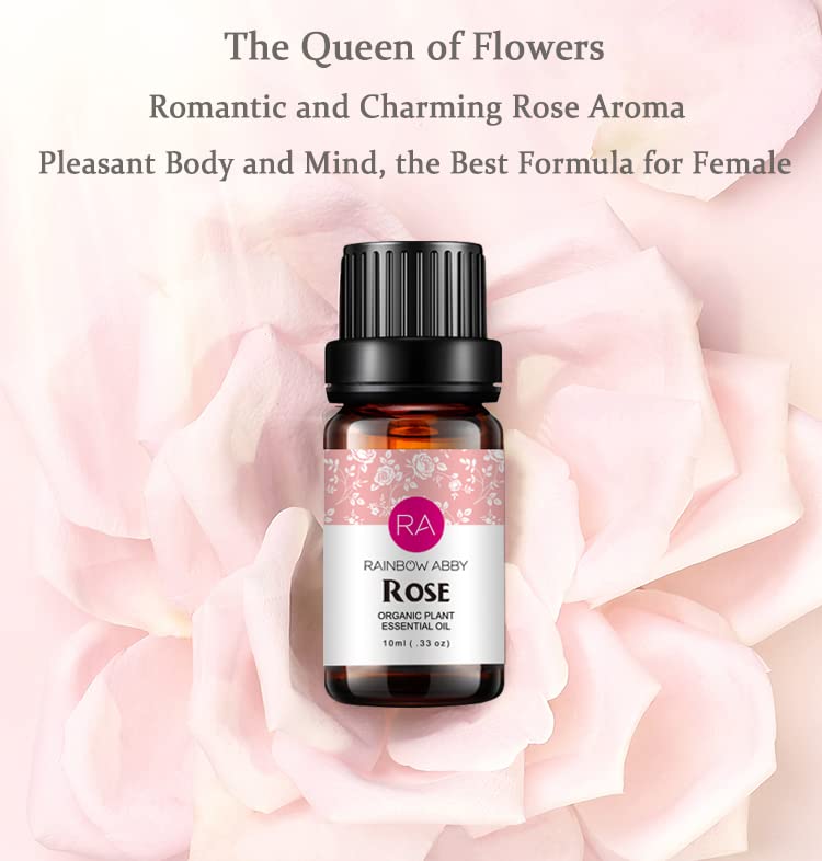 Rose Essential Oil 100% Pure Aromatherapy Oil Best Grade Rose Oil for Diffuser, Perfumes, Massage, Skin Care - 10ml