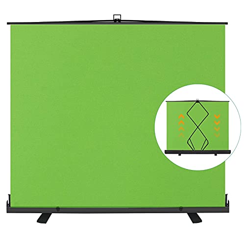 EMART 77in x 92in Collapsible Chromakey Panel Green Screen for Photo Backdrop Video Studio, Live Game, Portable Pull Up, Solid Aluminium Base Wrinkle-Resistant Fabric, Auto-Locking Air Cushion Frame