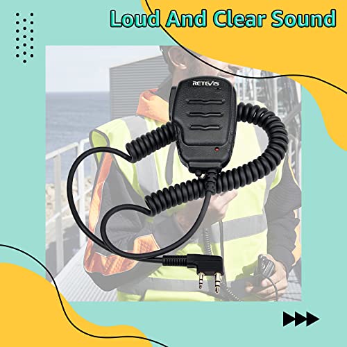 Retevis H-777 Walkie Talkies Mic 2 Pin Shoulder Speaker Mic Compatible with Retevis RT22 RT21 RT68 RT27 RB26 RT85 RT22S RT86 RT19 RT17 Baofeng UV-5R BF-F8HP 2 Way Radios,with 3.5mm Audio Jack(1 Pack)