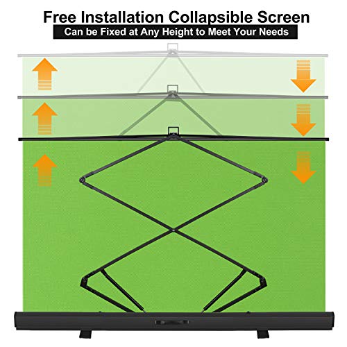 EMART 77in x 92in Collapsible Chromakey Panel Green Screen for Photo Backdrop Video Studio, Live Game, Portable Pull Up, Solid Aluminium Base Wrinkle-Resistant Fabric, Auto-Locking Air Cushion Frame