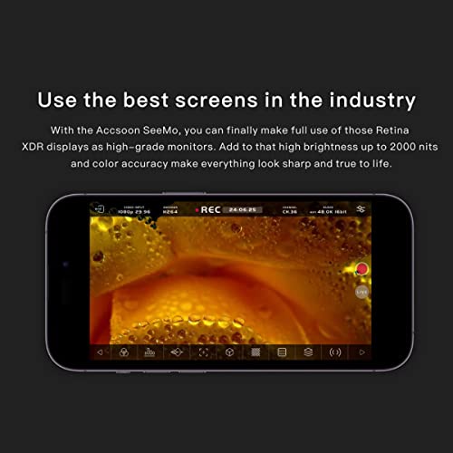 Accsoon SeeMo HDMI to USB Monitoring Adapter for iPhone/iPad, FHD 1920 * 1080 60fps Support H.264 Video Compression RTMP Live Streaming Support(Black)