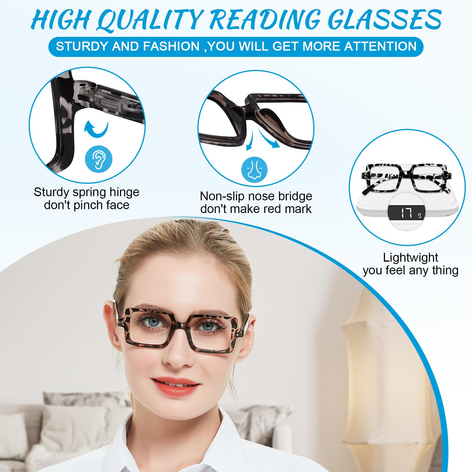 OCCI CHIARI Reading Glasses 2.5 Fashion Reader Lady's Eyeglasses(1.0 1.25 1.5 1.75 2.0 2.25 2.5 2.75 3.0 3.5 4.0 5.0 6.0)