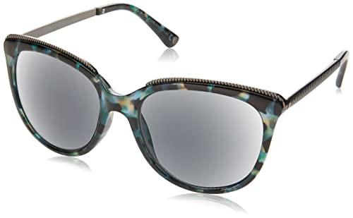 Sofia Vergara x Foster Grant Women's Margarita Full Lens SunReaders Cat-Eye Reading Glasses, Milky Blue Tortoise, 55 mm + 1.75