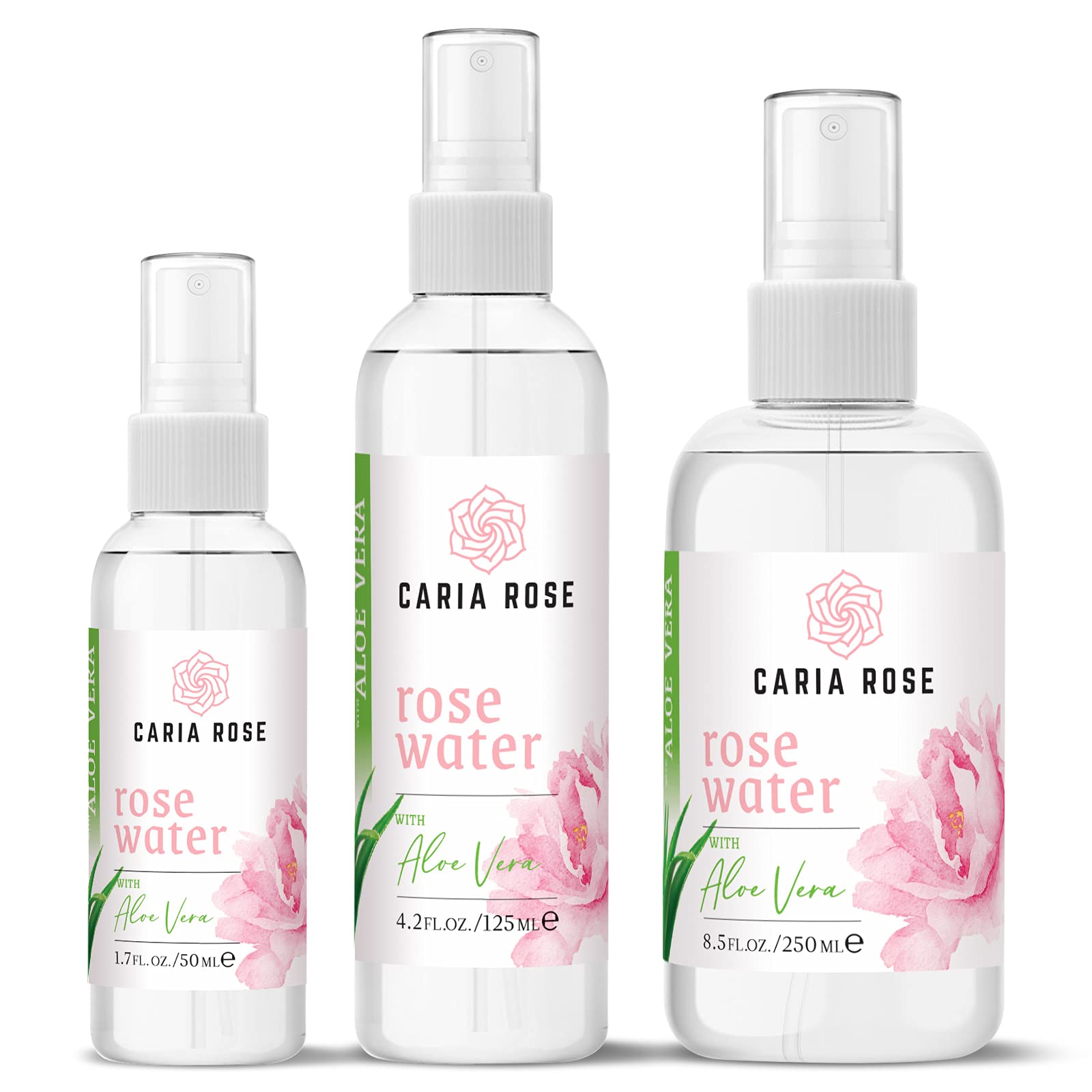 Rosewater Hydrating Spray with Aloe Vera | Rose Water Facial Toner with Aloe Vera (1.7 oz (Travel Size))