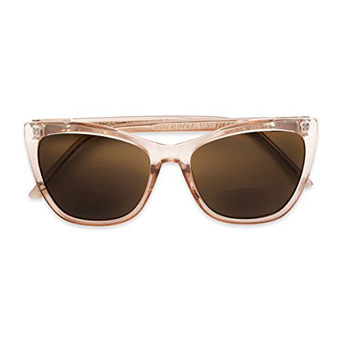 Sofia Vergara x Foster Grant Women's Sofia SunReaders Segment Style Cat-Eye Reading Glasses, Shiny Crystal Blush, 56 mm + 2.5