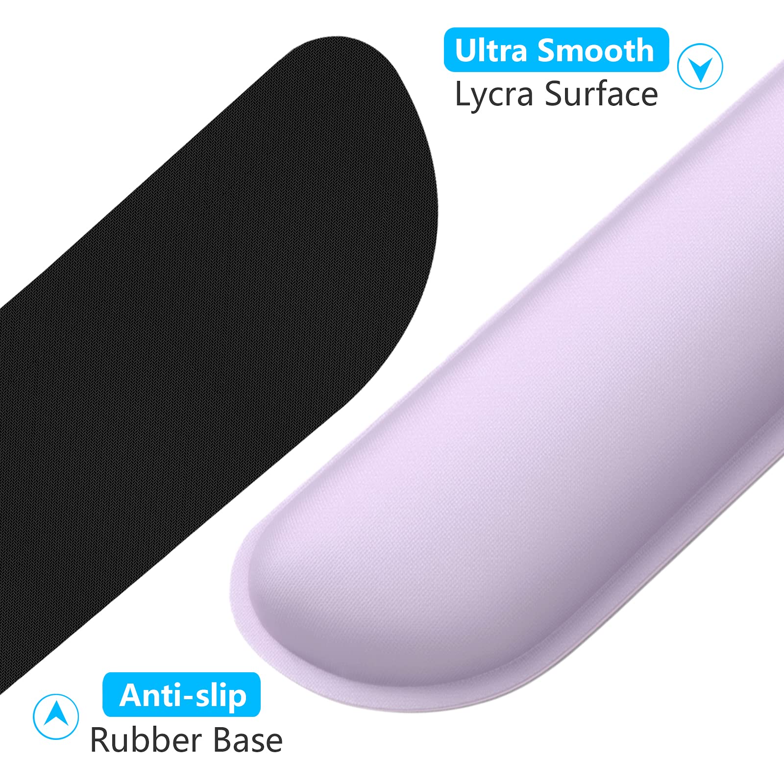 Dapesuom Enlarge Keyboard Wrist Rest Pad,Memory Foam Set Wrist Cushion Support for Easy Typing & Pain Relief,Mouse Wrist Pad,Anti-Slip Wrist Support for Gaming,Computer, Laptop, Office,Vanilla Purple