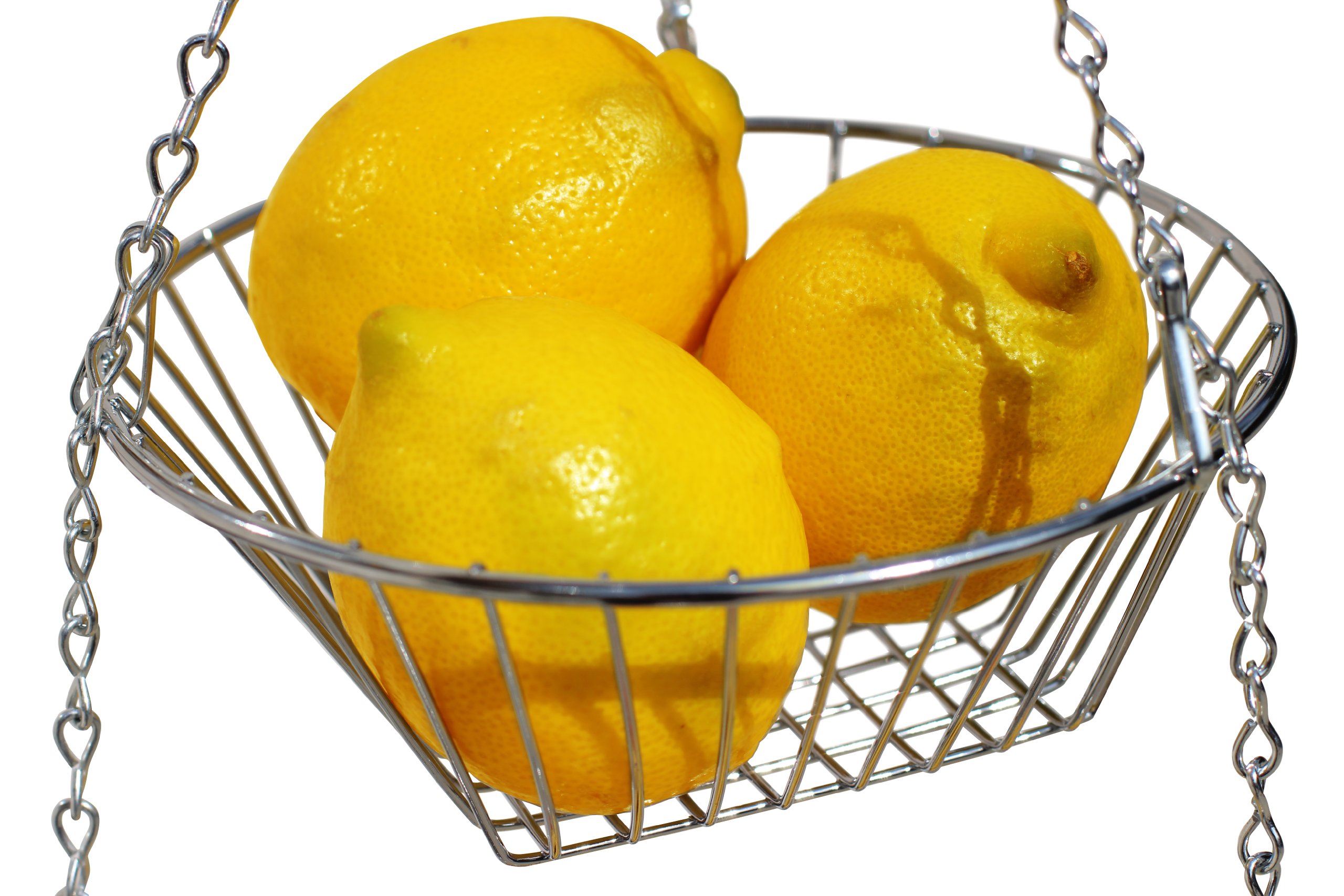 DecoBros Hanging Fruit Basket 3-Tier, Chrome