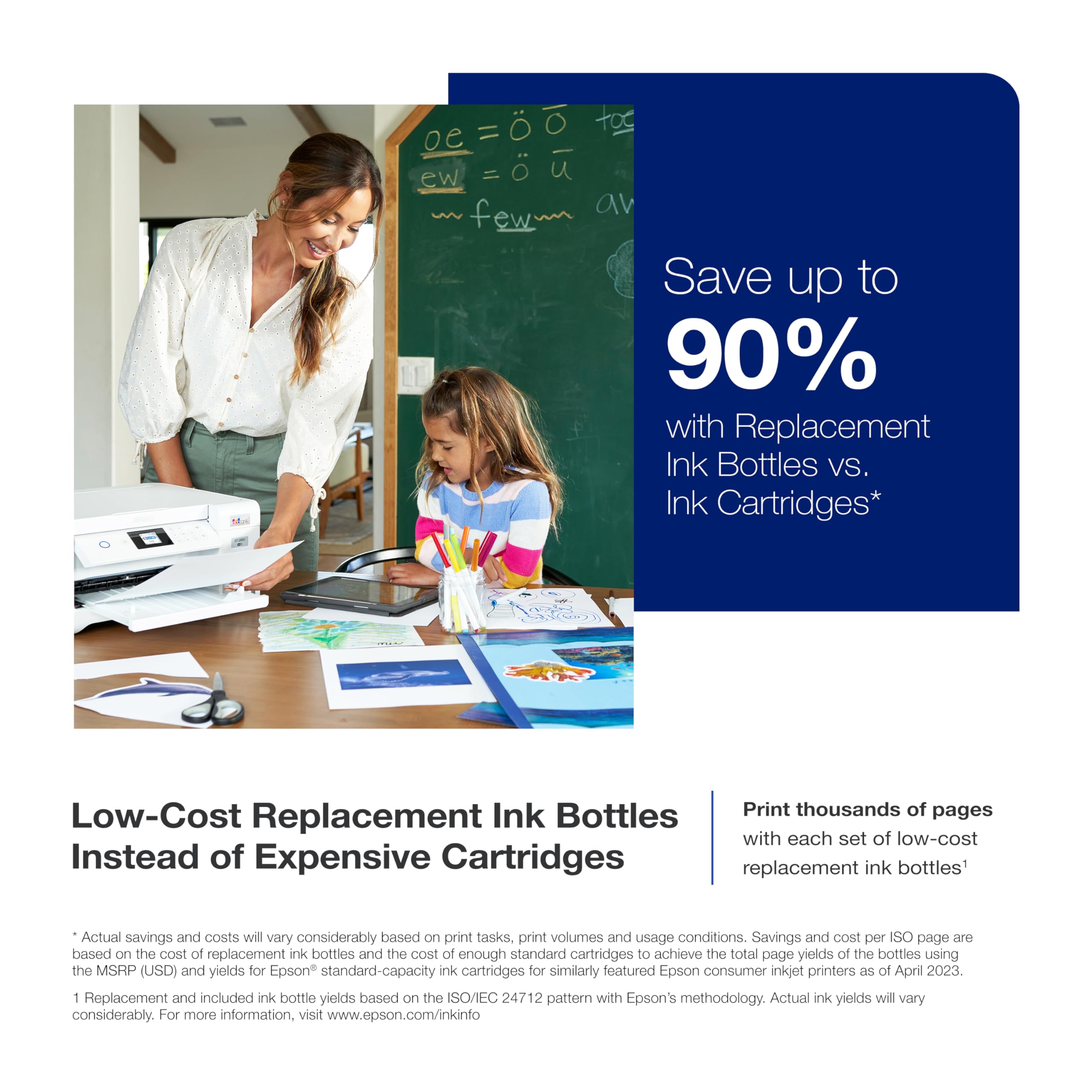 Epson EcoTank ET-2850 Wireless Color All-in-One Cartridge-Free Supertank Printer with Scan, Copy and Auto 2-Sided Printing. Full 1-Year Limited Warranty - White (Renewed Premium)