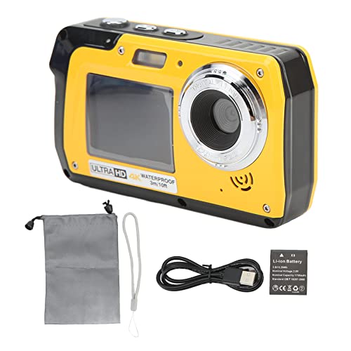Digital Camera for Photography, 4K 56MP 18X 10ft Waterproof Digital Camera, Front and Rear Dual Screen Camera HD 3.0in Digital Camera, 1700mAh.(HD F5)
