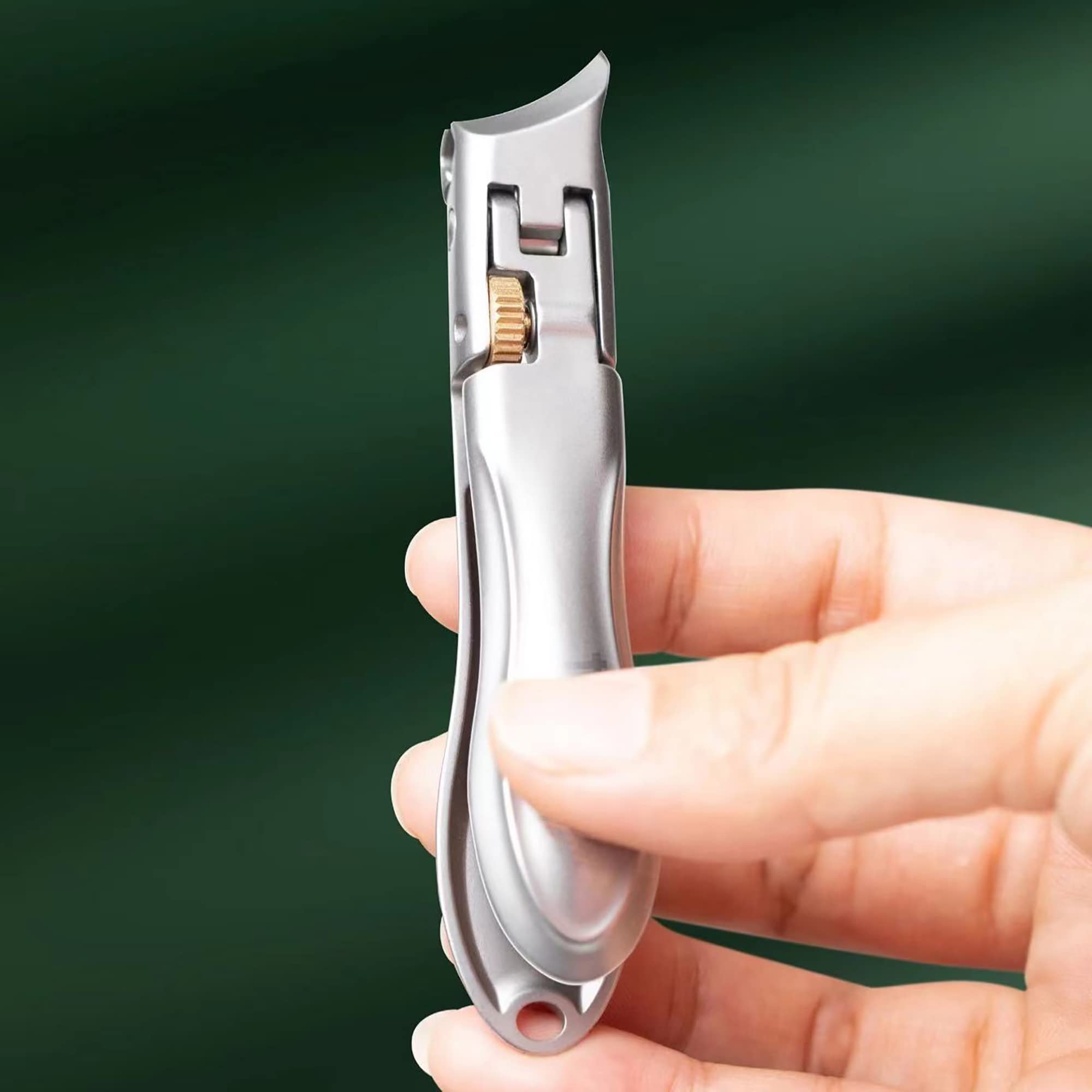 Smasener Nail Clippers Set, Ultra Sharp Sturdy Fingernail and Toenail Clipper Cutters with Visibly Tin Case for Men, Women & Seniors, Silver