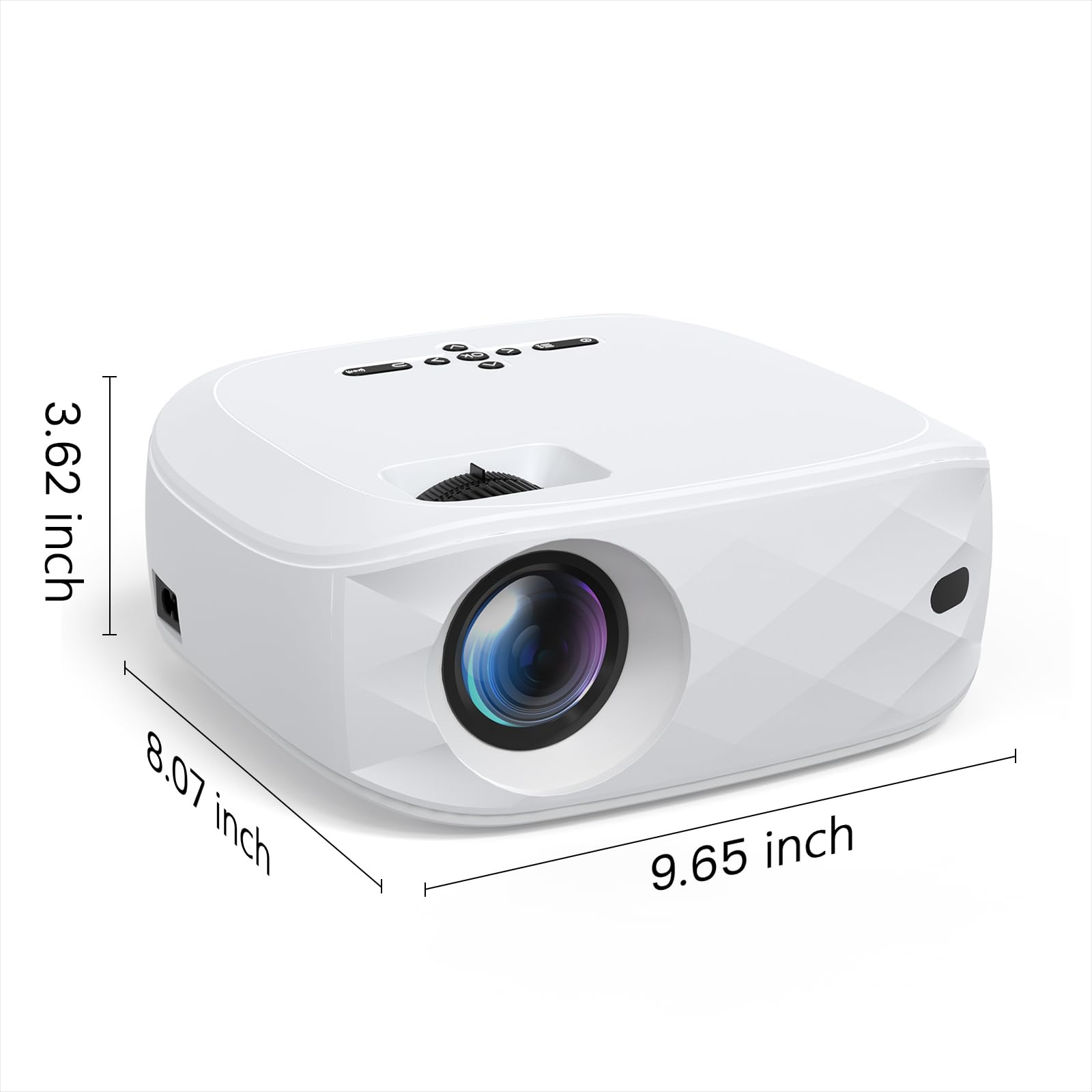 HAPPRUN Projector, 5G WiFi Bluetooth Projector, Native 1080P Portable Projector with Screen and Bag, Support 4K, Zoom, 300" Outdoor Movie Projector Compatible with iOS/Android/TV Stick/PS5