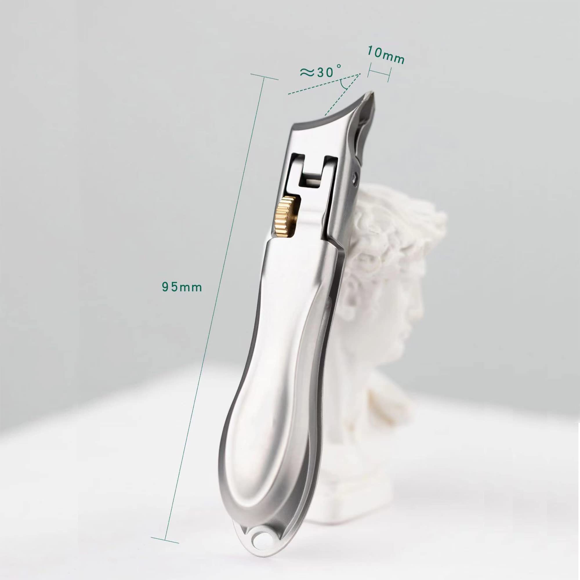 Smasener Nail Clippers Set, Ultra Sharp Sturdy Fingernail and Toenail Clipper Cutters with Visibly Tin Case for Men, Women & Seniors, Silver