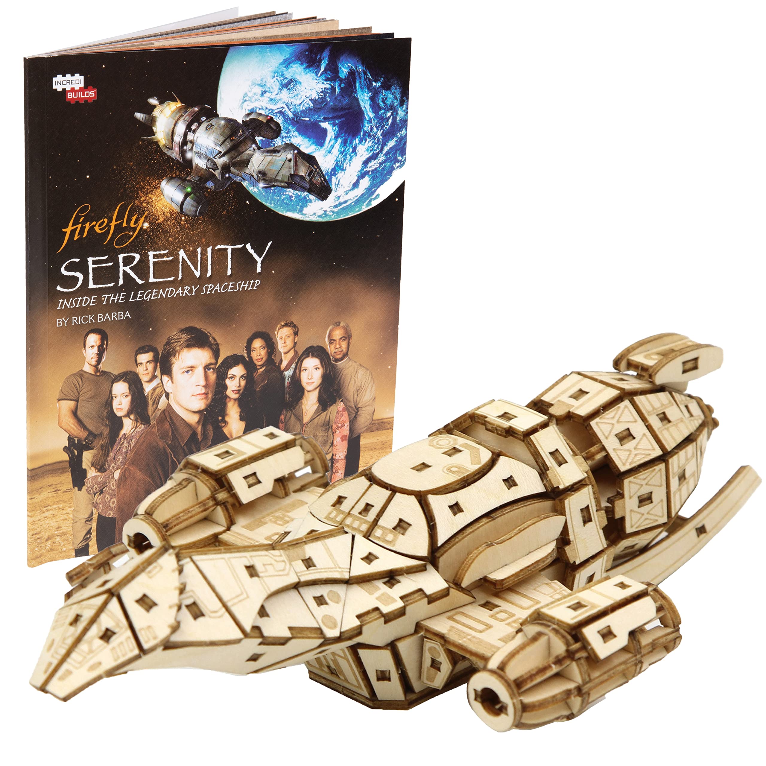 Incredibuilds Firefly Serenity 3D Wood Puzzle & Model Figure Kit (157 Pcs) - Build & Paint Your Own 3-D Movie Toy - Holiday Educational Gift for Kids & Adults, No Glue Required, 12+