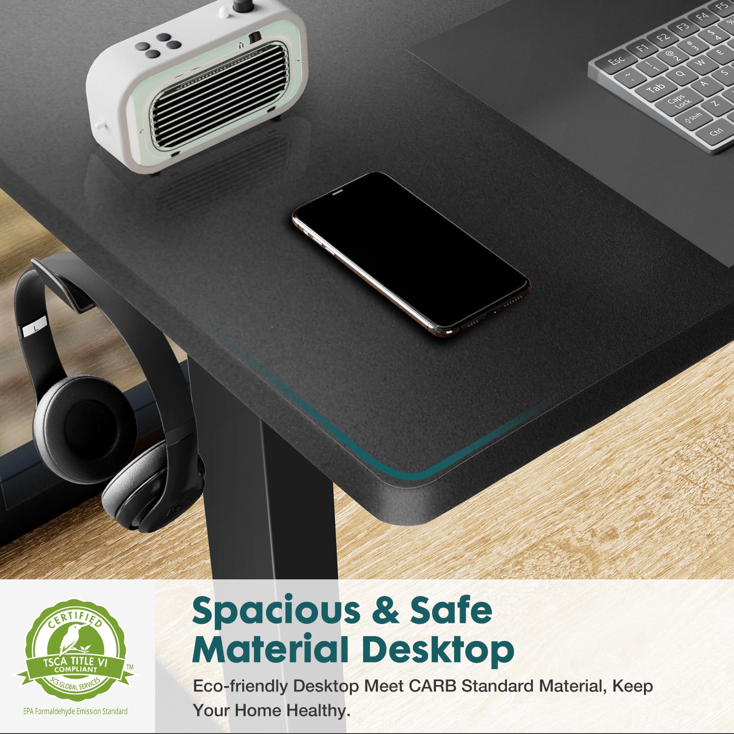SMUGDESK.COM Mobile Laptop Desk Sit-Stand Desk Adjustable Height Laptop Desk Cart Ergonomic Table Small Standing Desk with Pneumatic Height Adjustments (Obsidian)
