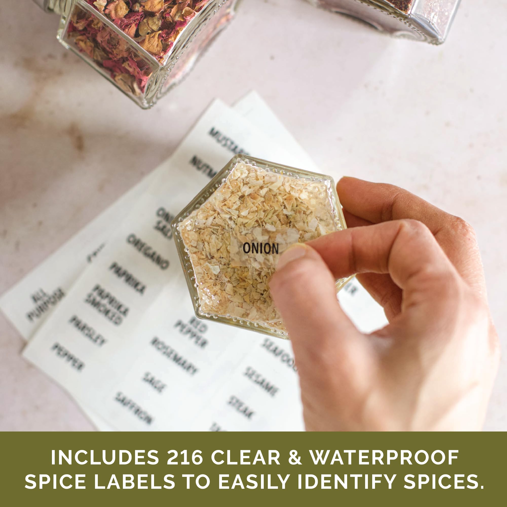 Gneiss Spice Magnetic Spice Jars | Create a Hanging Spice Rack on Your Fridge | Includes Large Empty Glass Jars, Magnetic Metal Lids and Spice Labels