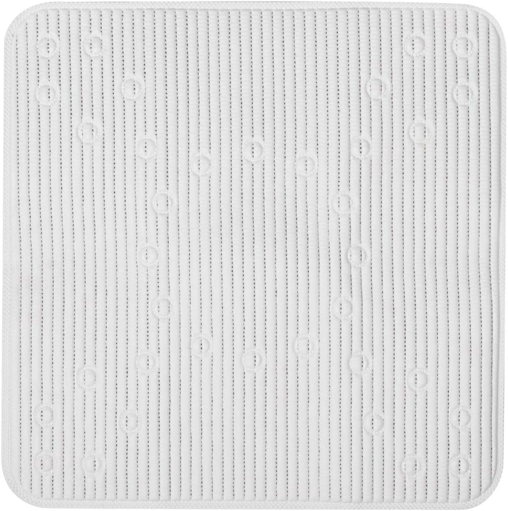Clorox Cushioned Shower Mat, Non-Slip With Suction Cups, 21 x 21 Inches, White, 285343