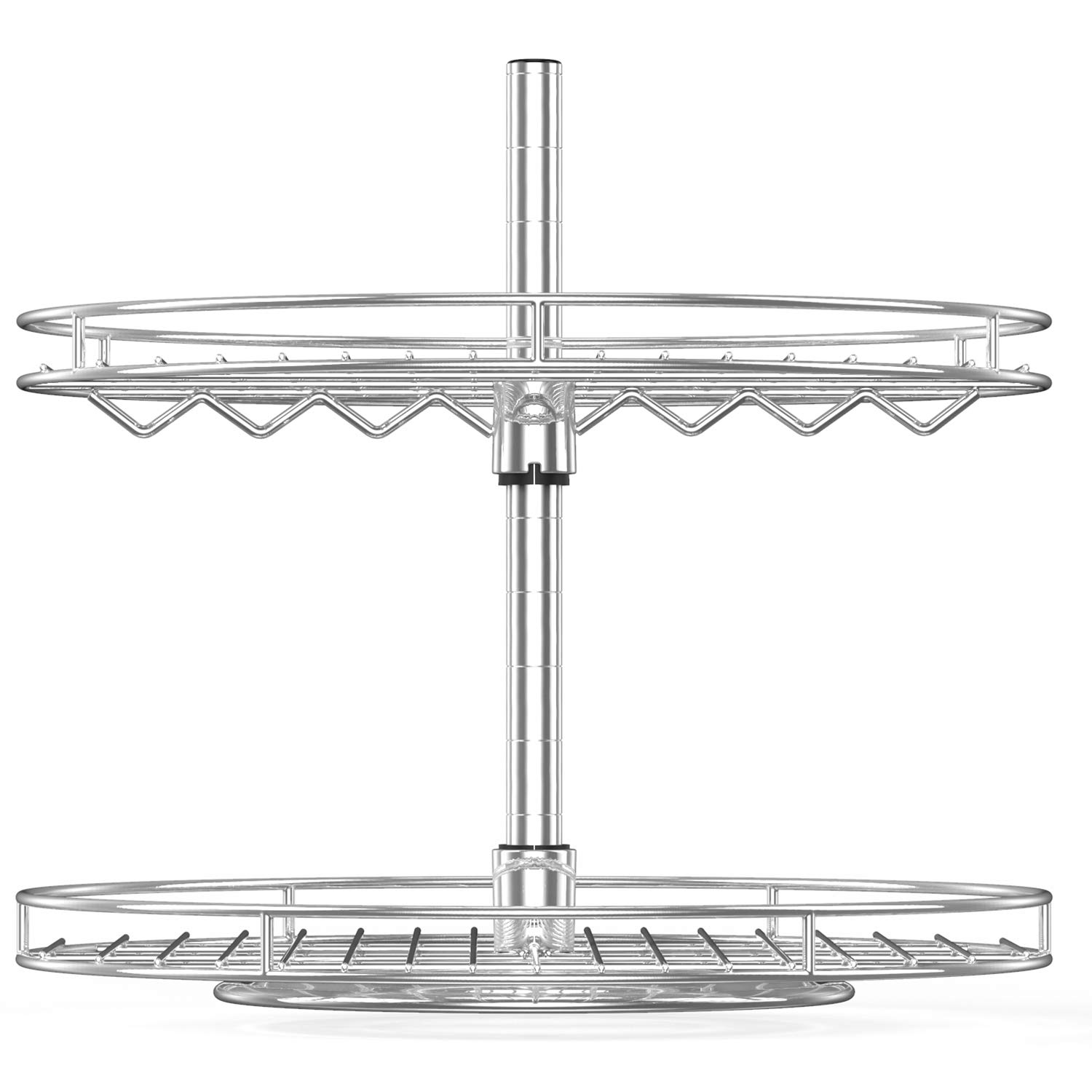 2 Tier Lazy Susan Large Shelf for Kitchen 13 inch,Tall Height Adjustable Turntable Spice Rack Spinner Cabinet Organizers and Storage,Rotating Under Sink Organizer,with PP Plastic Sheet (2 Tier)
