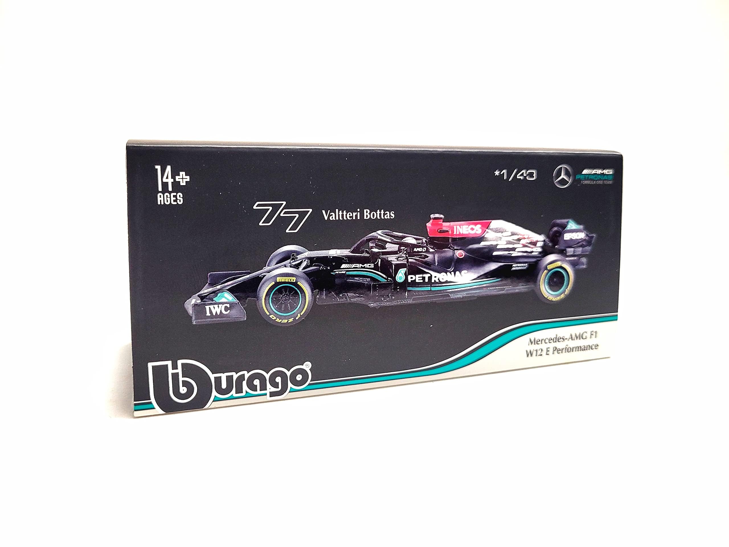 Bburago B18-38058H 1:43 F1 Mercedes AMG W12 E-Performance with Helmet Hamilton, Assorted