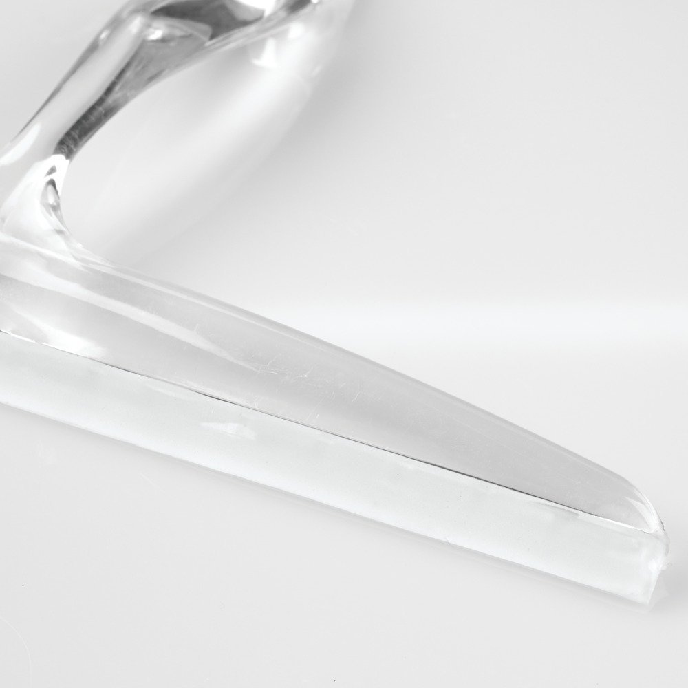 iDesign Plastic Bath Squeegee for Glass with Suction Hook Holder β 12", Clear