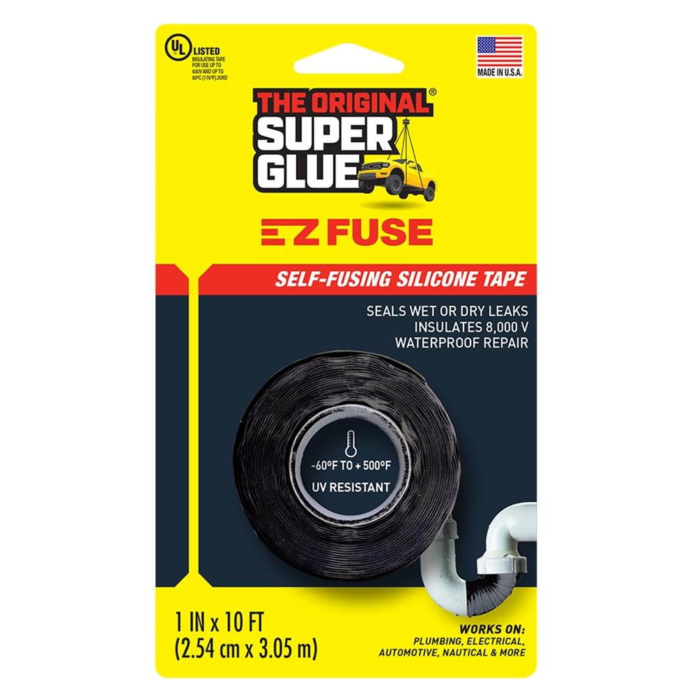 Super Glue The Original 15408 E-Z Fuse Tape, black, 1 inches width x 10 feet length