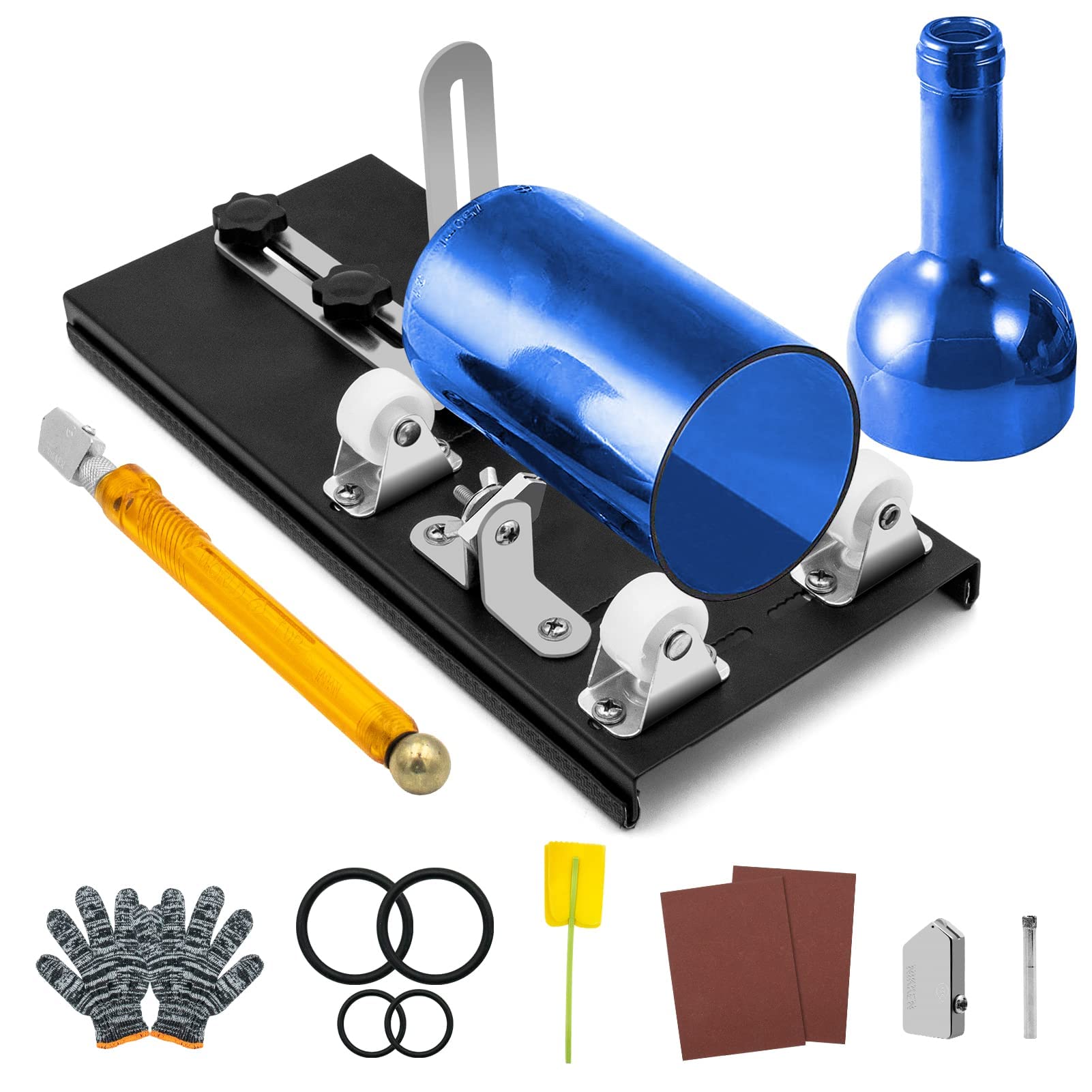 Glass Bottle Cutter, DIY Glass Cutter for Bottles, DIY Machine for Cutting Round Oval Bottles,Beer & Wine Bottle Cutter Tool with Accessories, Bottle Cutter for Beer, Whiskey, Liquor, Champagne