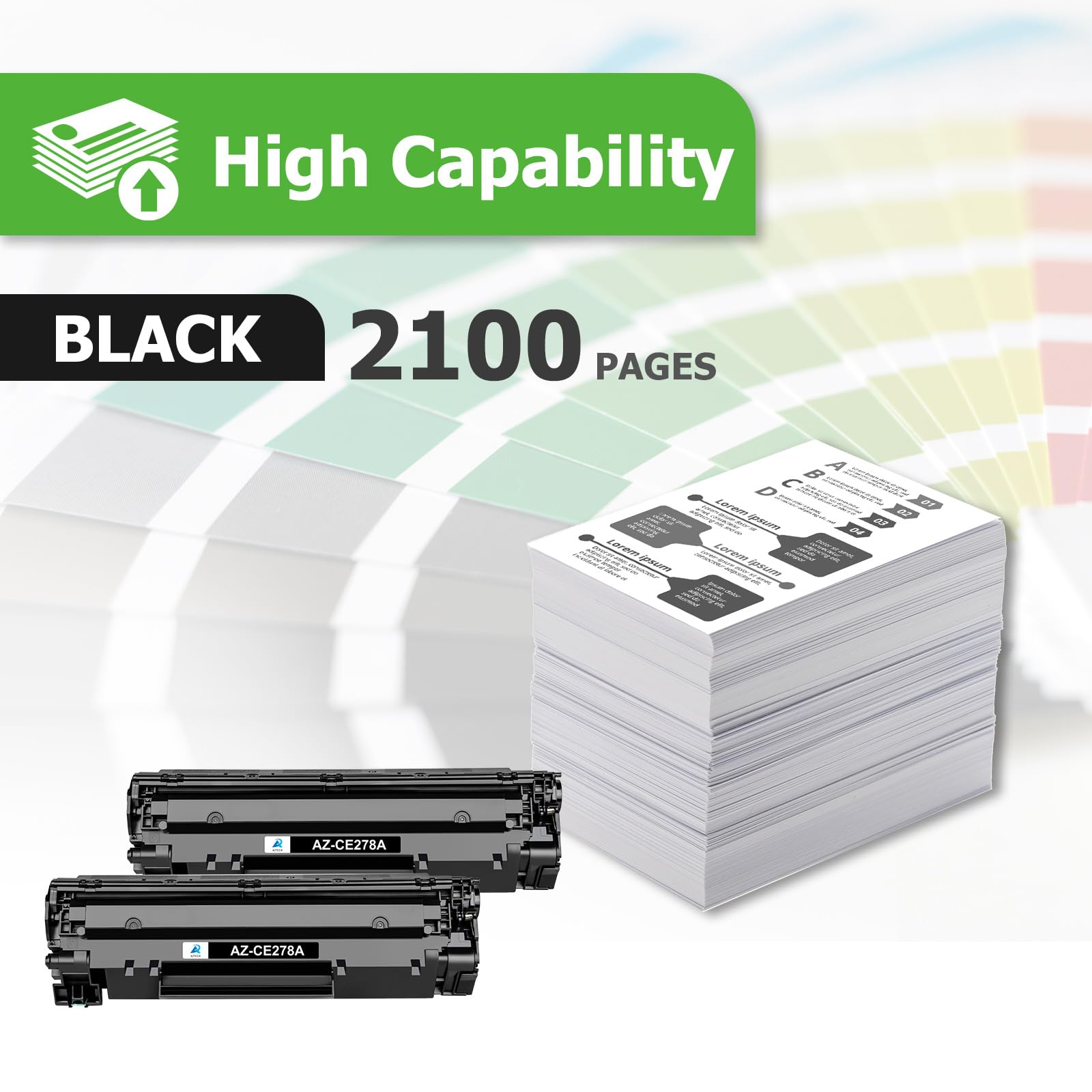 Aztech Compatible Toner Cartridge Replacement for HP 78A CE278A Used for HP P1606dn MFP M1536dnf P1606 1606dn M1536 P1560 P1566 Toner Printer Ink (Black, 2-Pack)