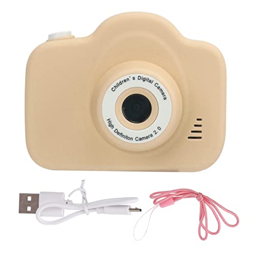 070 Camera Cartoon Child Camera Portable Cartoon Child Camera Kids Gift High Pixel One Key Video Recording Kids Mini Camera Gift for Kid Camera (Light Yellow)