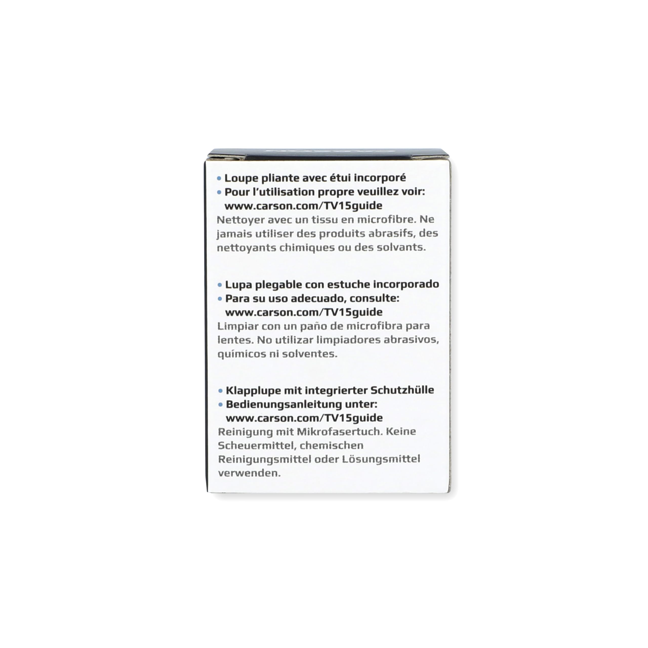 Carson TriView 5x/10x/15x Folding Loupe Magnifier with Built-in Case (TV-15), Black