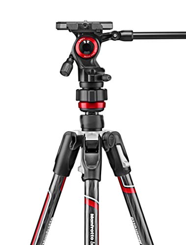 Manfrotto MVKBFRTC-LIVEUS Befree Live Carbon Fiber Video Tripod Kit with Fluid Head, M-Lock Twist Leg Locks, Black