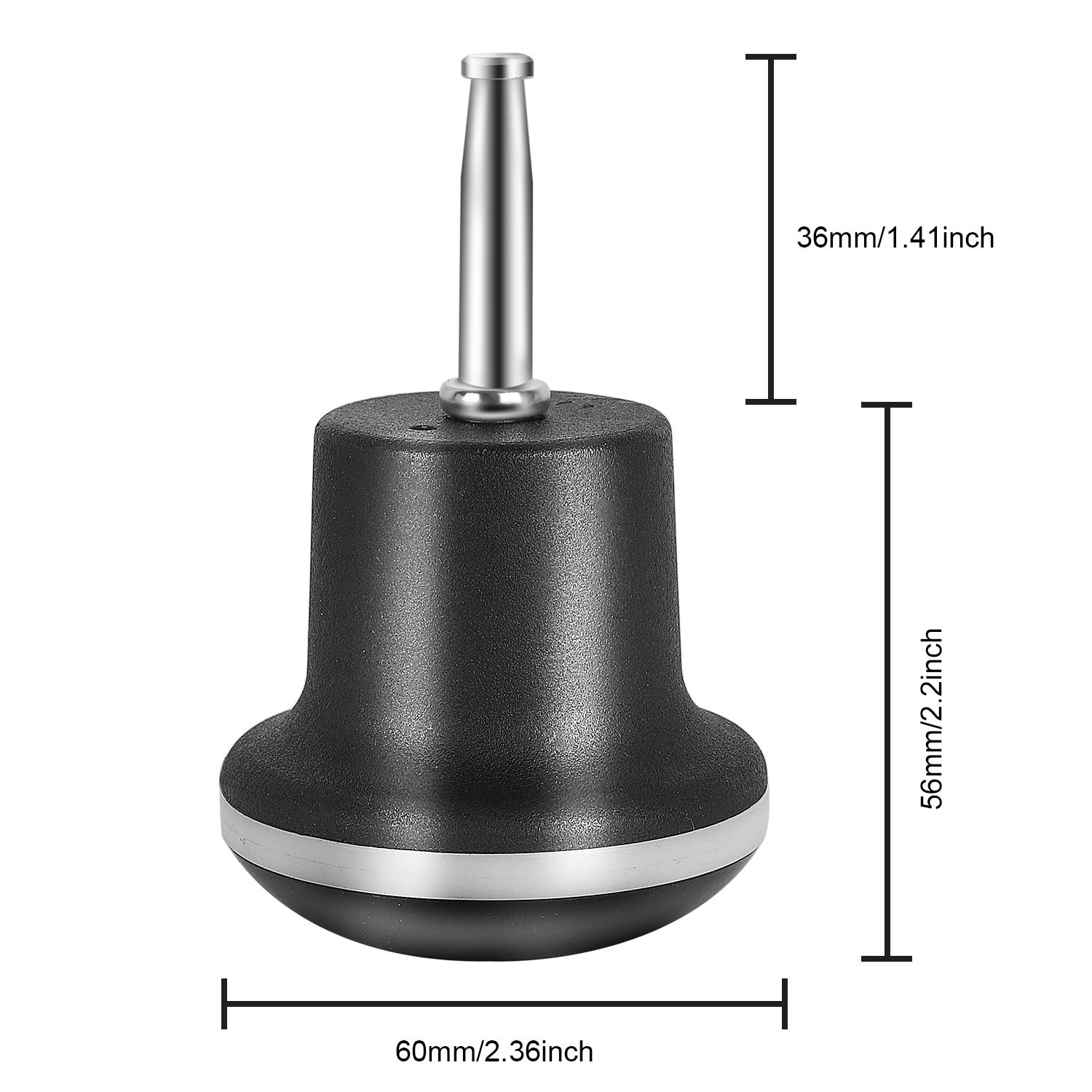 Bell Glides Caster Wheels,Fixed Stationary Castors for caster Sofa Chair Cabinet Furniture Replacement with Mounting Stem Sleeve Socket Insert sets of 5