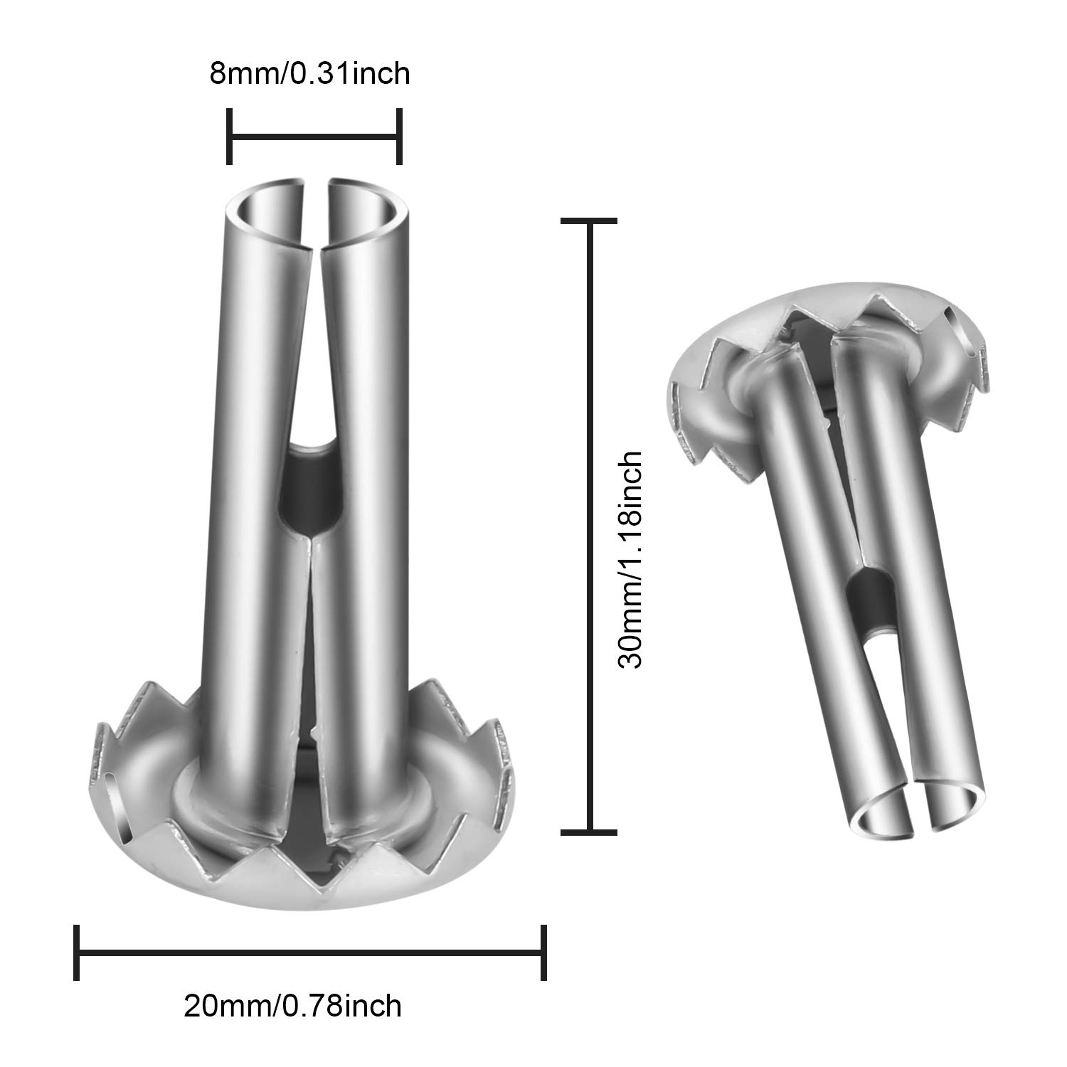 Bell Glides Caster Wheels,Fixed Stationary Castors for caster Sofa Chair Cabinet Furniture Replacement with Mounting Stem Sleeve Socket Insert sets of 5
