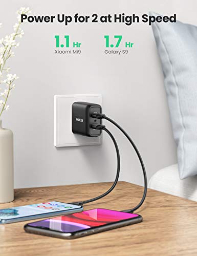 UGREEN Quick Charge 36W Dual Wall Charger QC 3.0 USB Wall Charger Fast Charging Adapter Compatible for Samsung Galaxy S20 S10 S9 S8 Note 10 9 iPhone iPad LG HTC and More