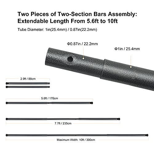 LINCO Lincostore Studio Crossbar for Backdrop Stands, 10 feet, Telescopic AM236