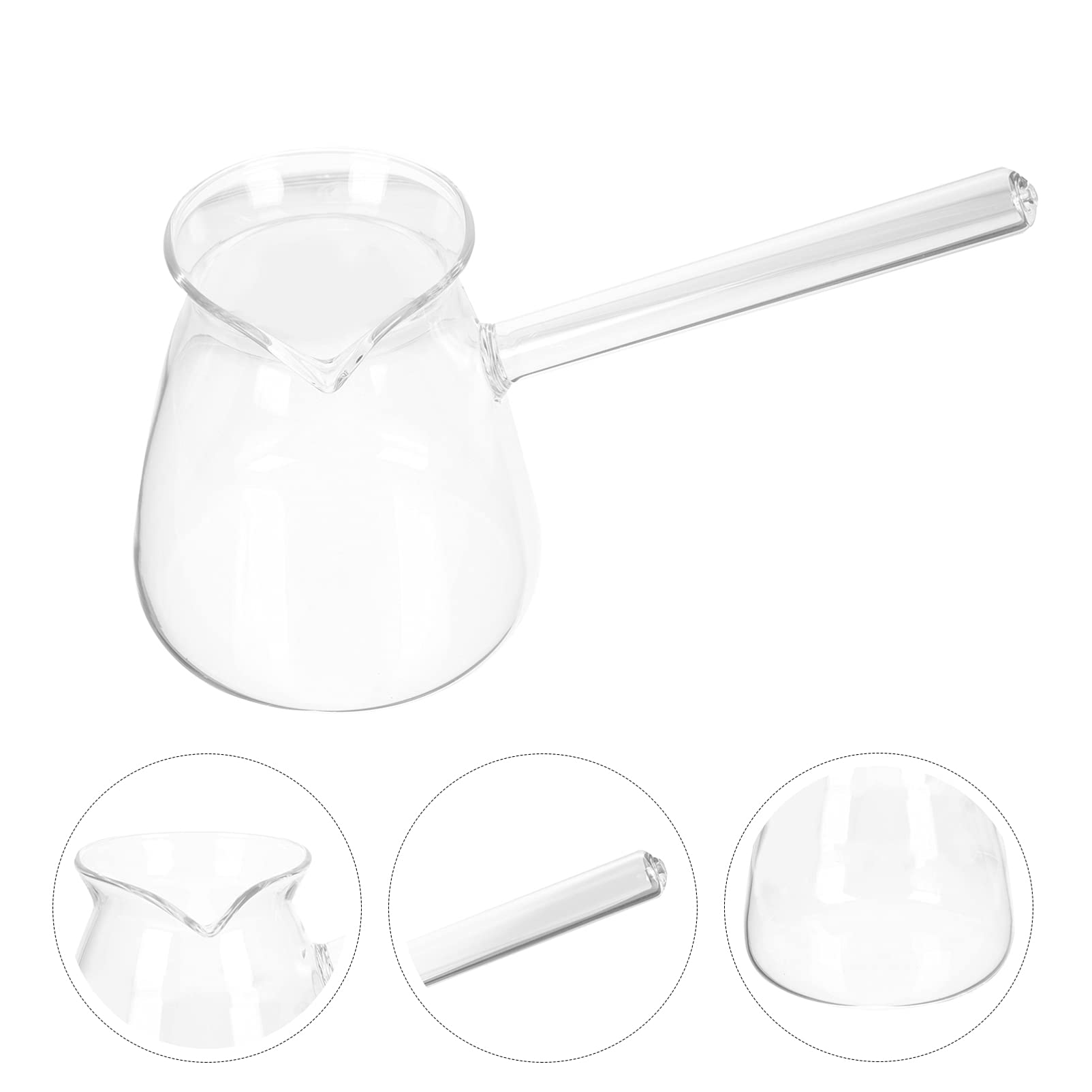 Zerodeko Classics Turkish Coffee Pot Borosilicate Glass Stovetop Tea Maker Jazzva Cezve Briki Heat Resistant Milk Warmer Hot Chocolate Maker 450ml