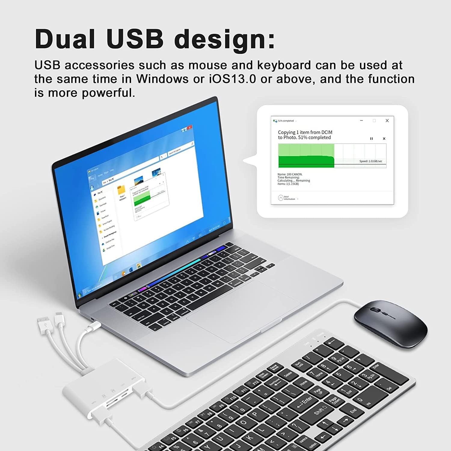 [Apple MFi Certified] 5-in-1 iPhone Memory Card Reader, USB OTG Adapter & SD/TF Card Camera Viewer for iPhone/iPad/PC/Android/Camera/USB C & A Devices, Supports SD/Micro SD/SDHC/SDXC/MMC Plug and Play