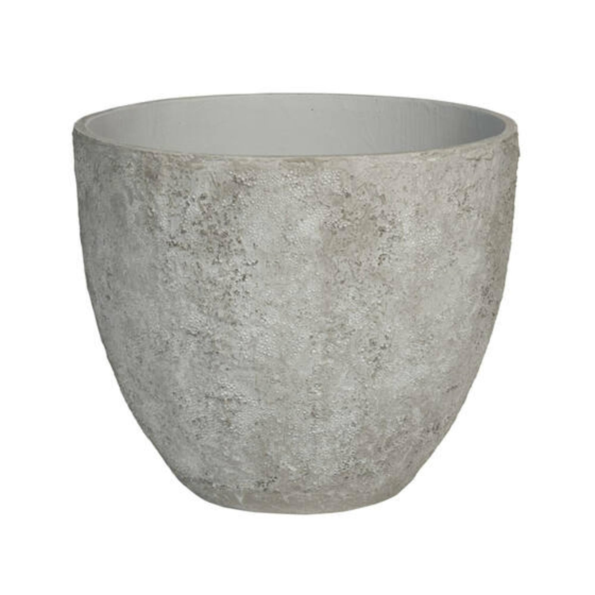 Pottery Pots 16.54" W Extra Small Round Imperial White Ficonstone Indoor Outdoor Jesslyn Planter