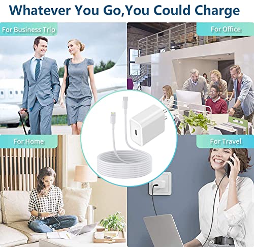 iPhone Charger Fast Charging 10 FT [Apple MFi Certified], PD 20W USB C Wall Charger Block with 10FT Long Type C to Lightning Fast Charging Data Sync Cable for iPhone 14 13 12 11 XS XR X 8 iPad