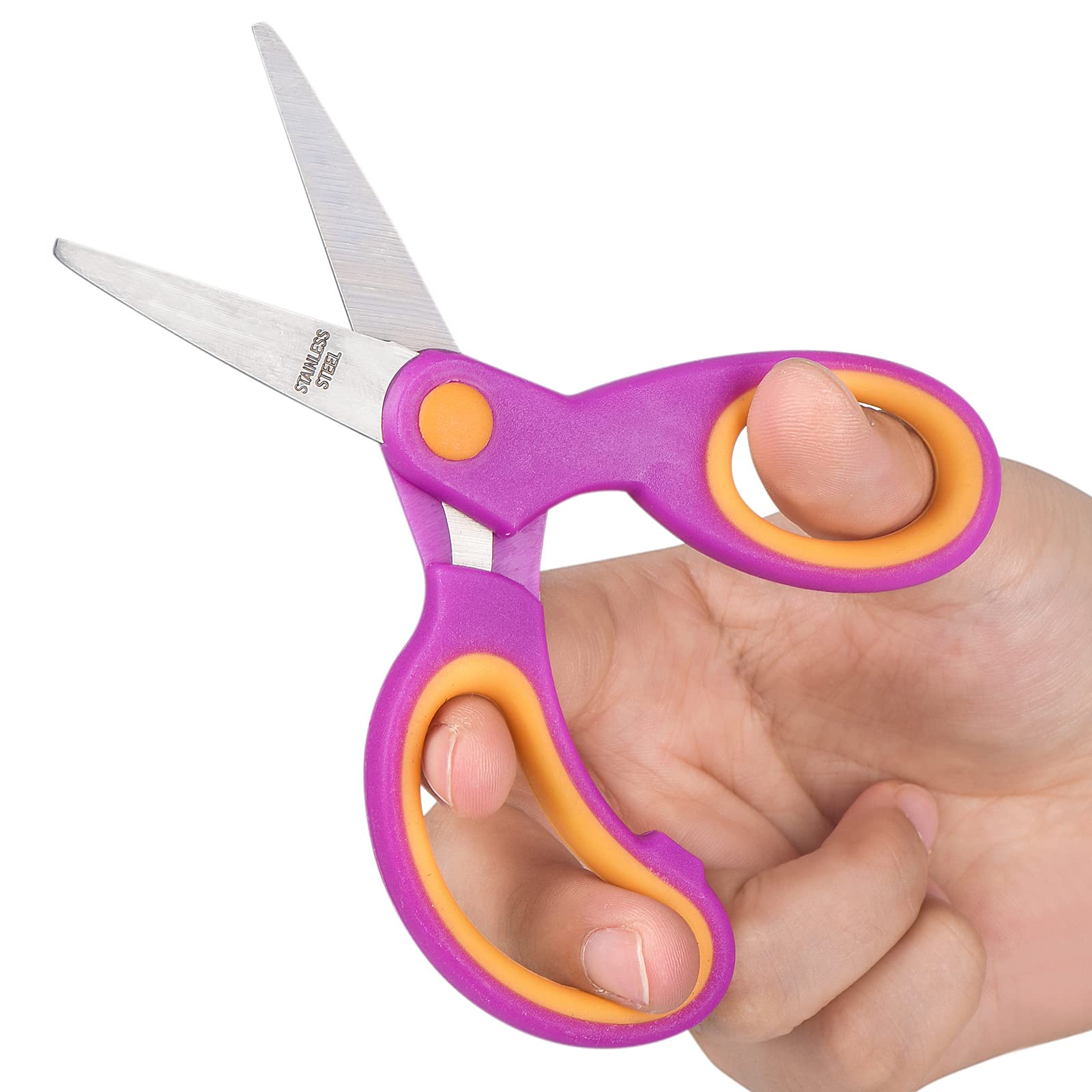 5" School Pack of Kids Scissors Bulk Set for Student With Soft Comfort-Grip Handles, 36 Packs