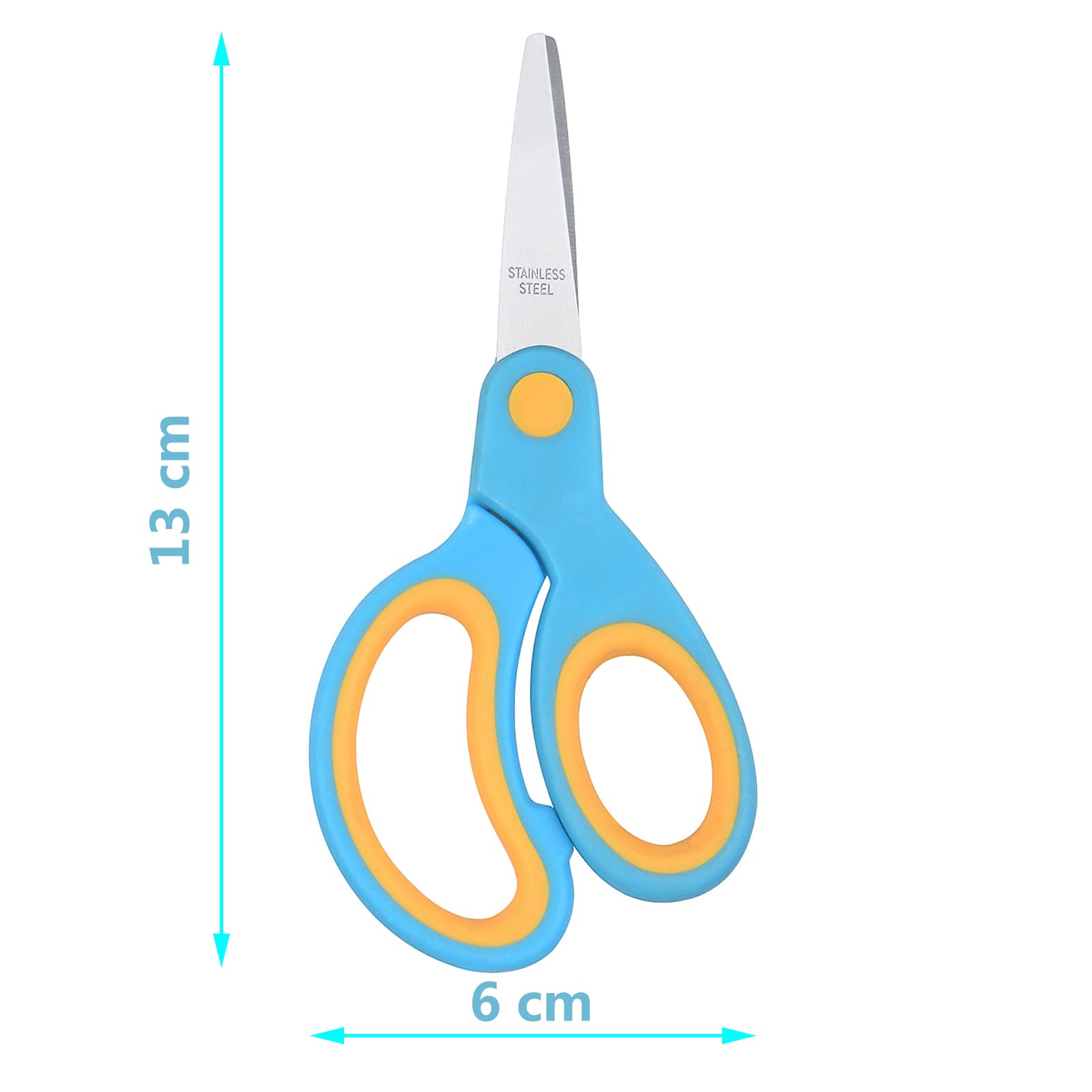 5" School Pack of Kids Scissors Bulk Set for Student With Soft Comfort-Grip Handles, 36 Packs