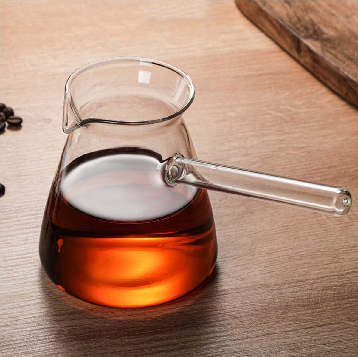 Zerodeko Classics Turkish Coffee Pot Borosilicate Glass Stovetop Tea Maker Jazzva Cezve Briki Heat Resistant Milk Warmer Hot Chocolate Maker 450ml