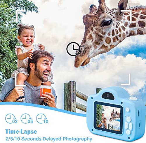 Usbinx ππ‘π’π₯ππ«ππ§ Camera Photo 1080P ππ’ππ¬ Video Cartoon Digital Cameras Recorder with 32GB SD Card Anti-Fall ππ¨π²π¬ & ππ’π«π₯π¬ Photography Toy with MP3 Player (Blue)