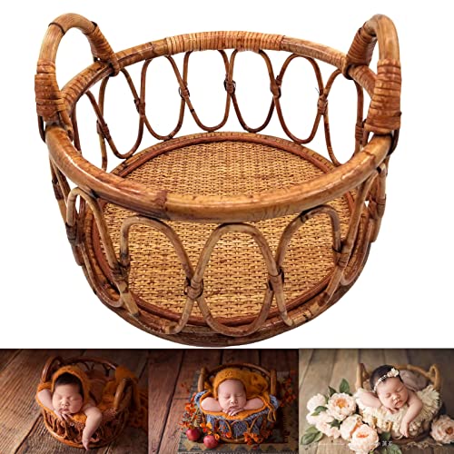 Newborn Photography Basket,Vintage Handmade Basket for Boy or Girl,Newborn Photography Props,Baby Photoshoot Props,Baby Chairs for Newborns,Doll Bed,Baby Photo Props,Newborn Props for Photography