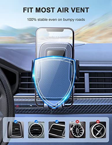 Dawinga Car Phone Holder Mount, [Military-Grade Suction] Phone Mount for Car Dashboard/Windshield/Vent，4-in-1 Universal Hands-Free Phone Holder for Car Compatible with iPhone 14 13 12 11 Pro Max, etc