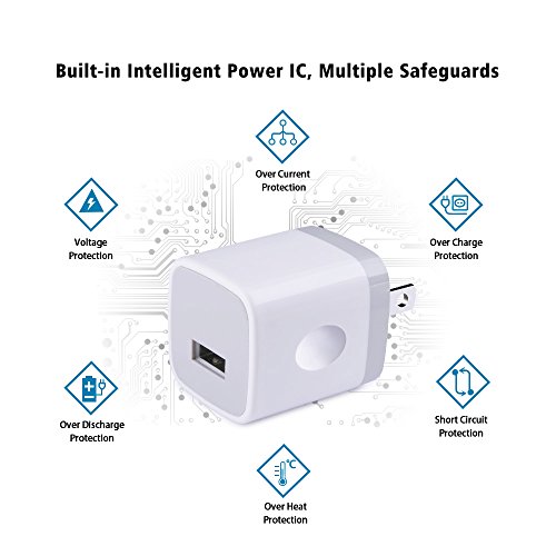 USB Wall Plug 10 Pack, UorMe 1A 5V Single Port Wall Charger Power Adapter Cube Block Box for iPhone SE 14 Plus 13 12 Pro Xs XR X, Samsung Galaxy A13 S22 S21FE A21 A71 A51 A31 S10e S9 S8, Pixel 6