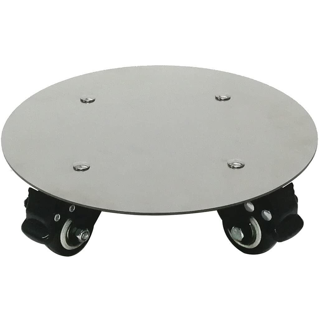 ZYCSKTL Plant Caddy with Wheels Heavy Duty Indoor Classic Round Flower Pot Tray with Movable Rollers, Outdoor Thick Stainless Steel Potted Base, Load-Bearing 80-150kg (Color : A, Size : 32cm)