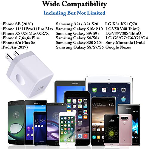 USB Wall Plug 10 Pack, UorMe 1A 5V Single Port Wall Charger Power Adapter Cube Block Box for iPhone SE 14 Plus 13 12 Pro Xs XR X, Samsung Galaxy A13 S22 S21FE A21 A71 A51 A31 S10e S9 S8, Pixel 6