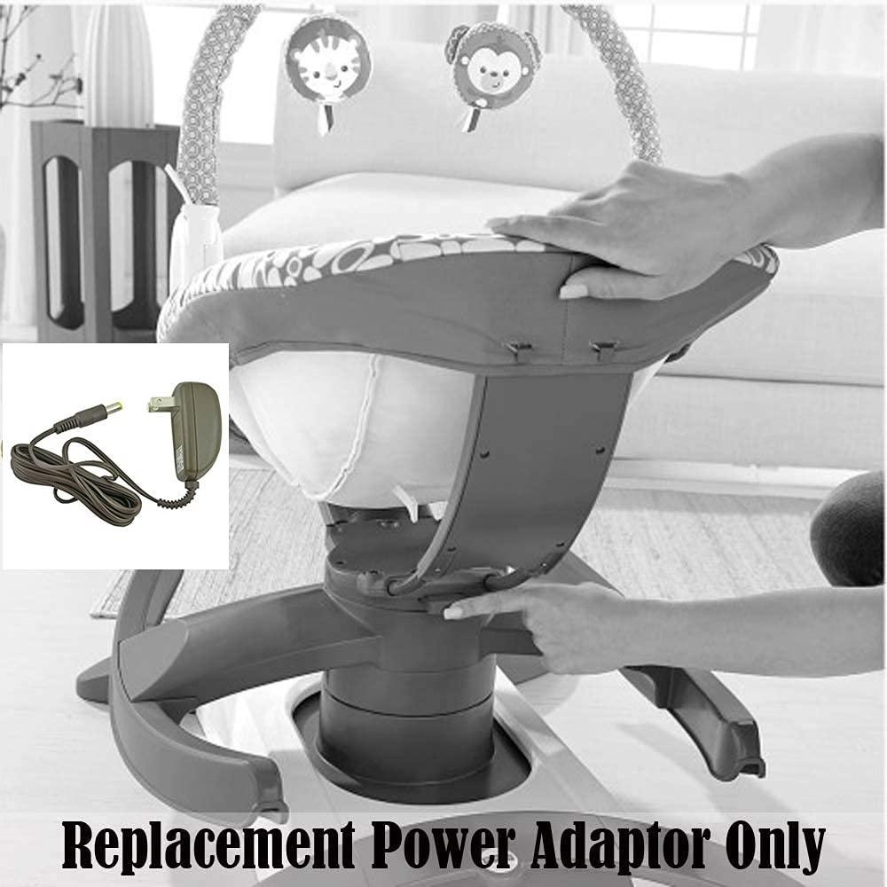 F-Price Replacement Part for Fisher-Price Deluxe Cradle 'n Swing Baby Soother - Fits Many Models ~ Replacement Power Cord Adapter Beige