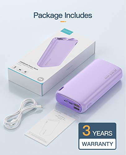 Kuulaa Portable Charger 26800mAh, High Capacity Power Bank, Dual-Input and Dual-Output Battery Pack USB C, Cell Phone Battery Chargers for iPhone, Samsung Galaxy, Google LG & etc