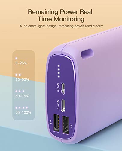 Kuulaa Portable Charger 26800mAh, High Capacity Power Bank, Dual-Input and Dual-Output Battery Pack USB C, Cell Phone Battery Chargers for iPhone, Samsung Galaxy, Google LG & etc
