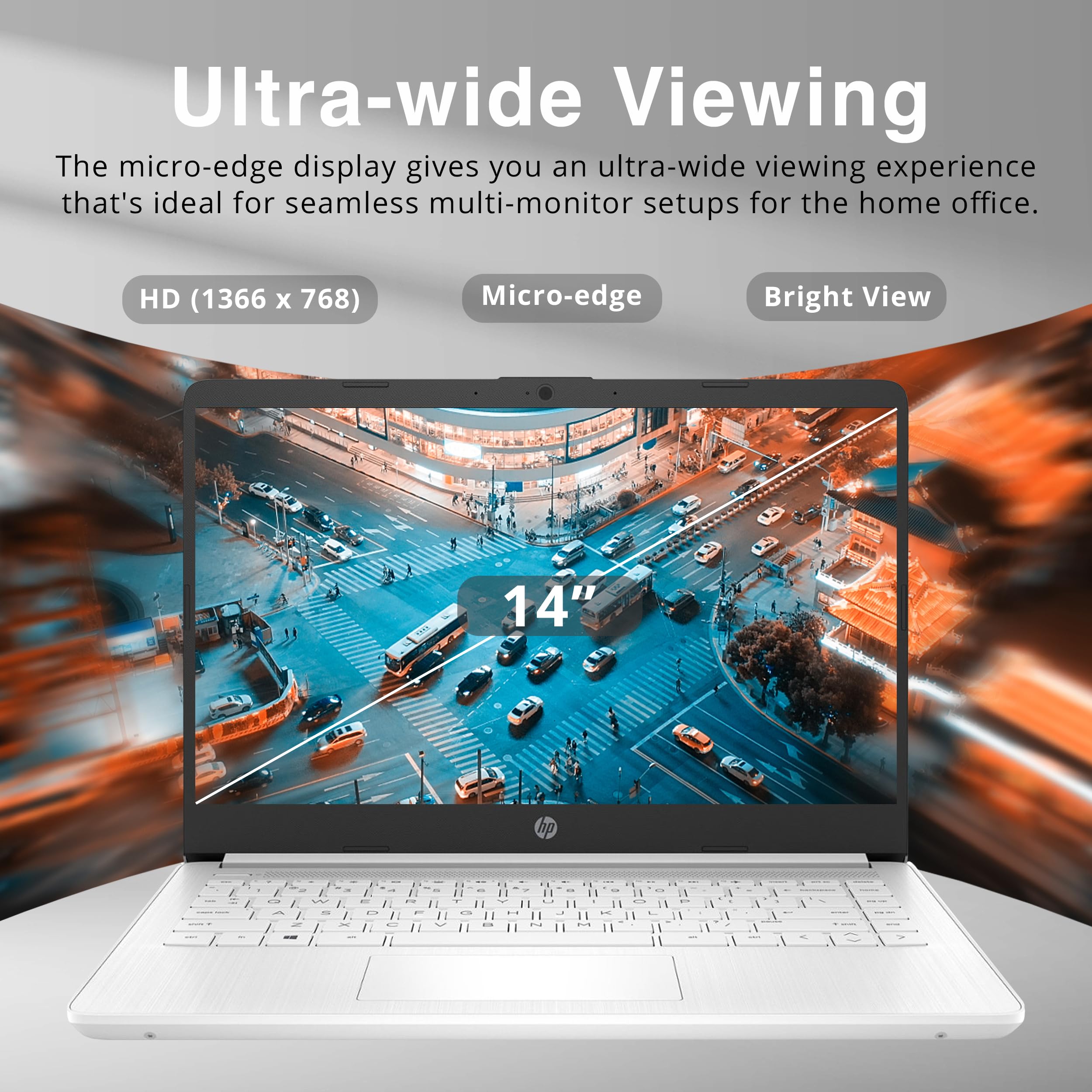 2022 HP Stream 14" HD Laptop, AMD Athlon Silver 3050U Processor, 8GB RAM, 256GB SSD , 720p HD Webcam, AMD Radeon Graphics, Bluetooth, Windows 10 Home, Silver, 32GB SnowBell USB Card